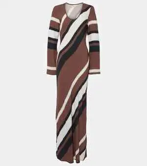 Faithfull The Brand Da Costa Striped Maxi Dress - Brown