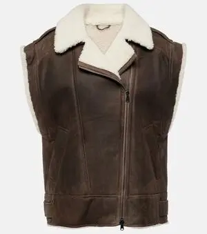 Brunello Cucinelli Shearling-lined Leather Vest