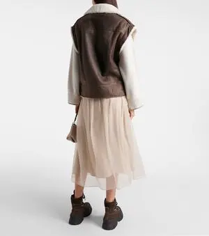 Brunello Cucinelli Shearling-lined Leather Vest
