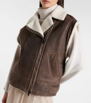 Brunello Cucinelli Shearling-lined Leather Vest