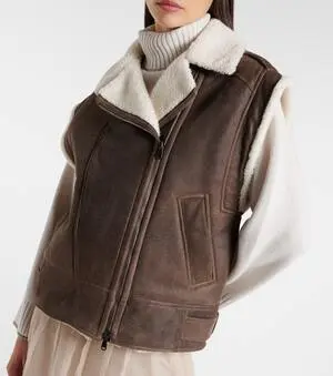 Brunello Cucinelli Shearling-lined Leather Vest