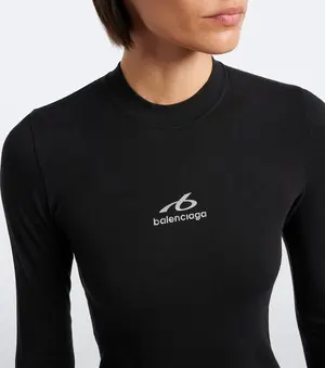 Balenciaga Logo Cotton-blend Jersey T-shirt