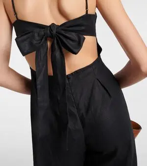 Faithfull The Brand Antibes Linen Jumpsuit - Black