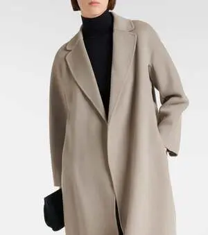 Max Mara Virgin Wool Wrap Coat - Grey