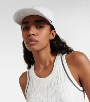 Brunello Cucinelli Linen-blend Baseball Cap - White