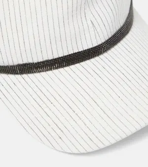 Brunello Cucinelli Linen-blend Baseball Cap - White