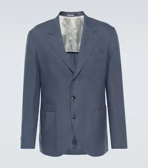 Brunello Cucinelli Linen Blazer - Blue
