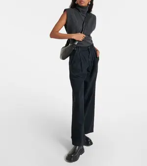 AGOLDE Ellis Low-rise Wide-leg Jeans - Black