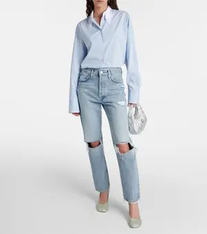 AGOLDE 90s Distressed Mid-rise Straight Jeans