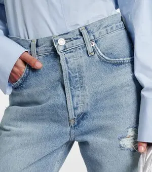 AGOLDE 90s Distressed Mid-rise Straight Jeans