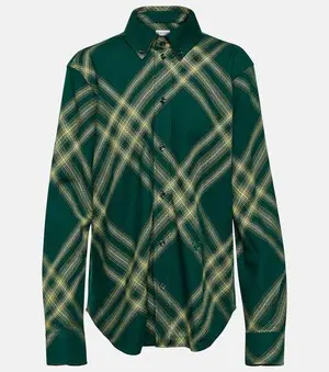 Burberry Checked Wool Shirt - Green