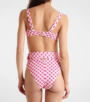 ALEXANDRA MIRO Clara Polka-dot Bikini Top
