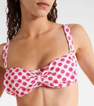 ALEXANDRA MIRO Clara Polka-dot Bikini Top