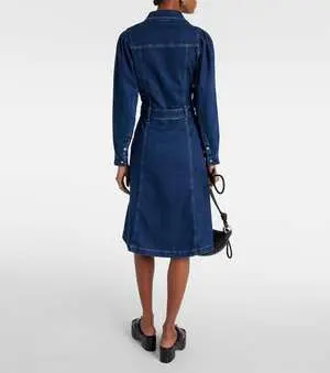 7 For All Mankind Denim Midi Shirt Dress