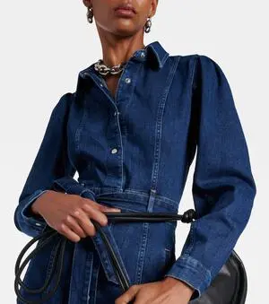 7 For All Mankind Denim Midi Shirt Dress