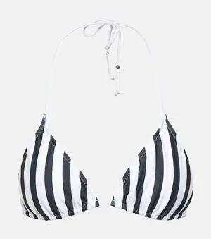 BANANHOT Striped Bikini Top - White