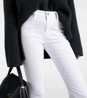 FRAME Le High Flare High-rise Flared Jeans - White