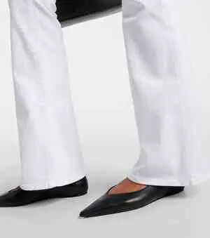 FRAME Le High Flare High-rise Flared Jeans - White