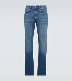 FRAME L'homme Mid-rise Slim Jeans - Blue