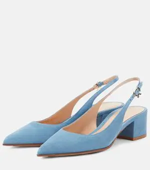 GIANVITO ROSSI Piper 45 Slingback Pumps - Blue
