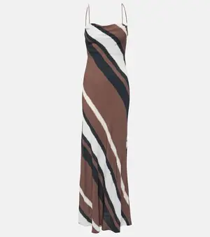 Faithfull The Brand Sisudo Striped Maxi Dress - Brown