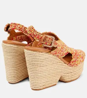 Clergerie Dolce Raffia Platform Sandals