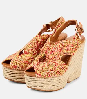 Clergerie Dolce Raffia Platform Sandals