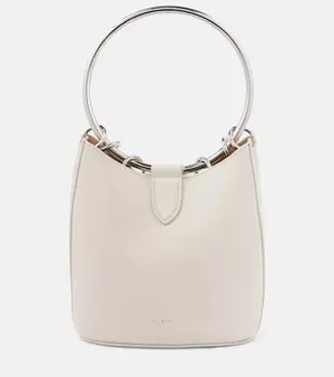 Alaïa Ring Medium Leather Bucket Bag - White