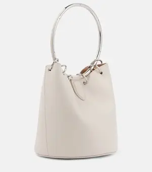 Alaïa Ring Medium Leather Bucket Bag - White