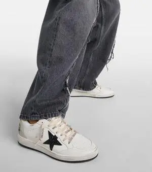 GOLDEN GOOSE Ball Star Glitter Leather Sneakers