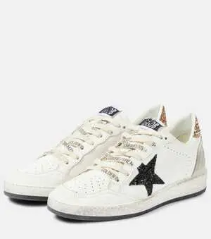 GOLDEN GOOSE Ball Star Glitter Leather Sneakers