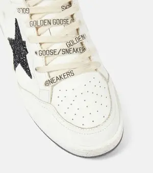 GOLDEN GOOSE Ball Star Glitter Leather Sneakers