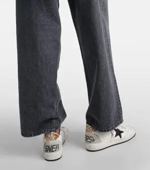 GOLDEN GOOSE Ball Star Glitter Leather Sneakers
