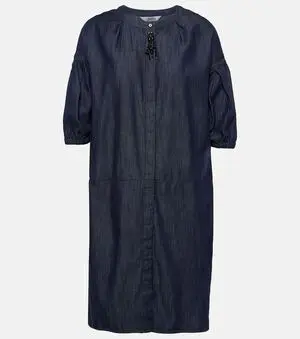 Max Mara Embroidered Denim Mini Dress