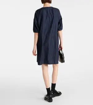 Max Mara Embroidered Denim Mini Dress