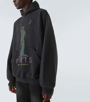 Balenciaga Liberty Fleece Hoodie - Black | Editorialist