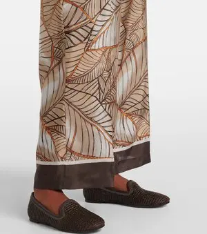 Brunello Cucinelli Printed Silk Pants