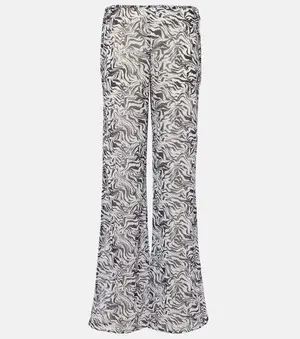 BANANHOT Zebra-print Wide-leg Pants
