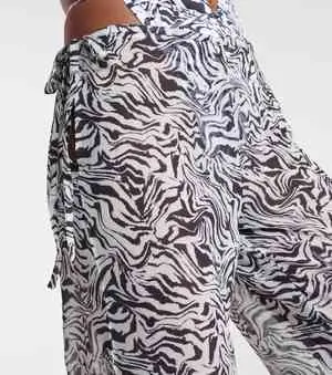 BANANHOT Zebra-print Wide-leg Pants