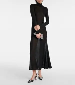 Amina Muaddi Begum 70 Leather Slingback Pumps - Black