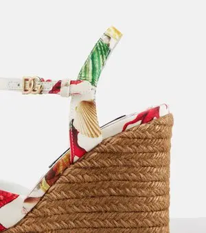 Dolce & Gabbana Capri Cava Printed Espadrille Wedges - Multicoloured