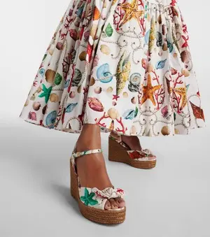 Dolce & Gabbana Capri Cava Printed Espadrille Wedges - Multicoloured