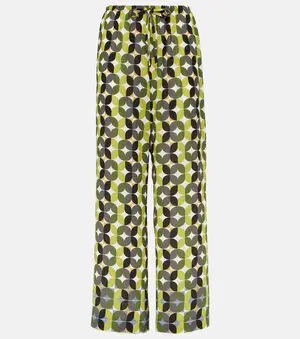 Dries Van Noten Printed Crêpe Wide-leg Pants - Multicoloured