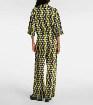 Dries Van Noten Printed Crêpe Wide-leg Pants