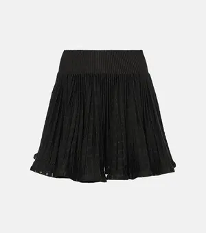 Alaïa High-rise Pleated Mini Skirt - Black