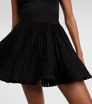 Alaïa High-rise Pleated Mini Skirt - Black