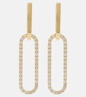 BUCHERER FINE JEWELLERY Link 18kt Hoop Earrings With Diamonds - Gold