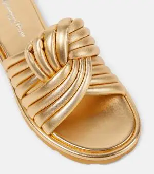 GIANVITO ROSSI Ottavia Metallic Leather Slides