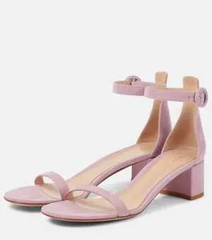 GIANVITO ROSSI Gaeta 45 Suede Sandals - Pink