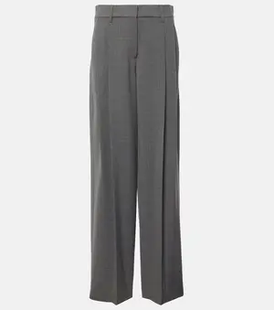 Brunello Cucinelli Wool Wide-leg Trousers - Grey